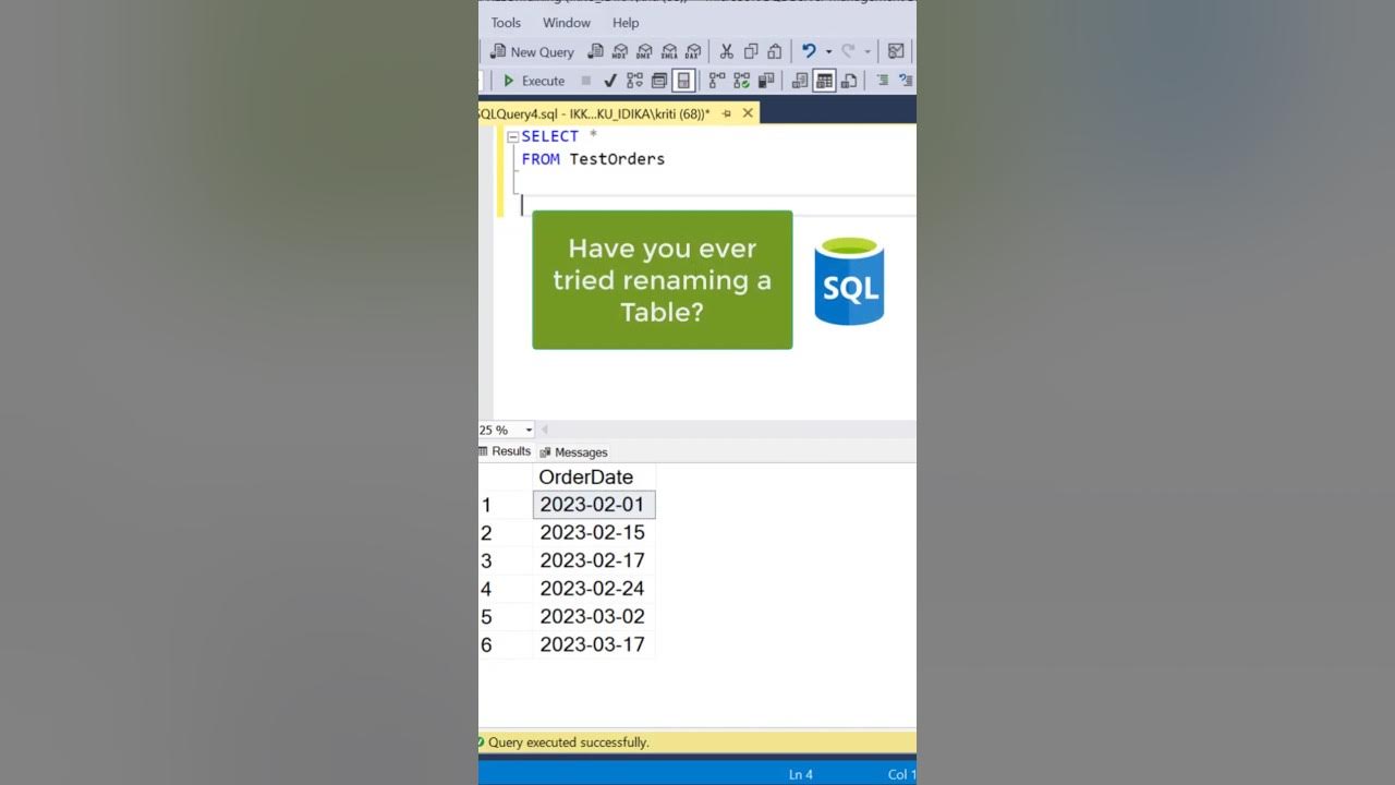SQL Trick | How To Rename A Table ? #sqlqueryinterviewquestionsandanswers - YouTube