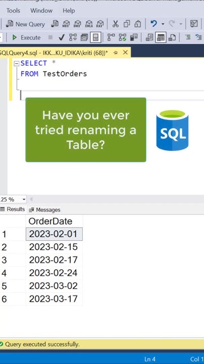 SQL Trick | How To Rename A Table ? #sqlqueryinterviewquestionsandanswers - YouTube
