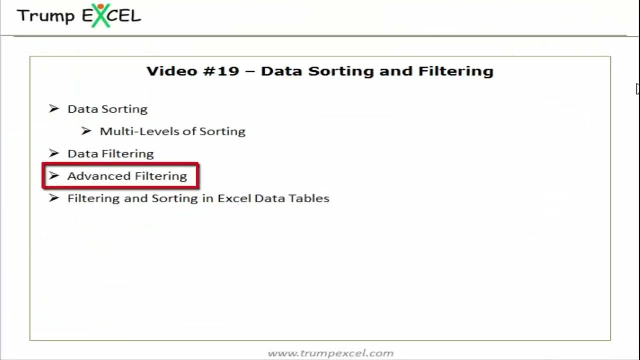 Lesson 19: Data Sorting and Filtering in Excel – Organize and Analyze ...
