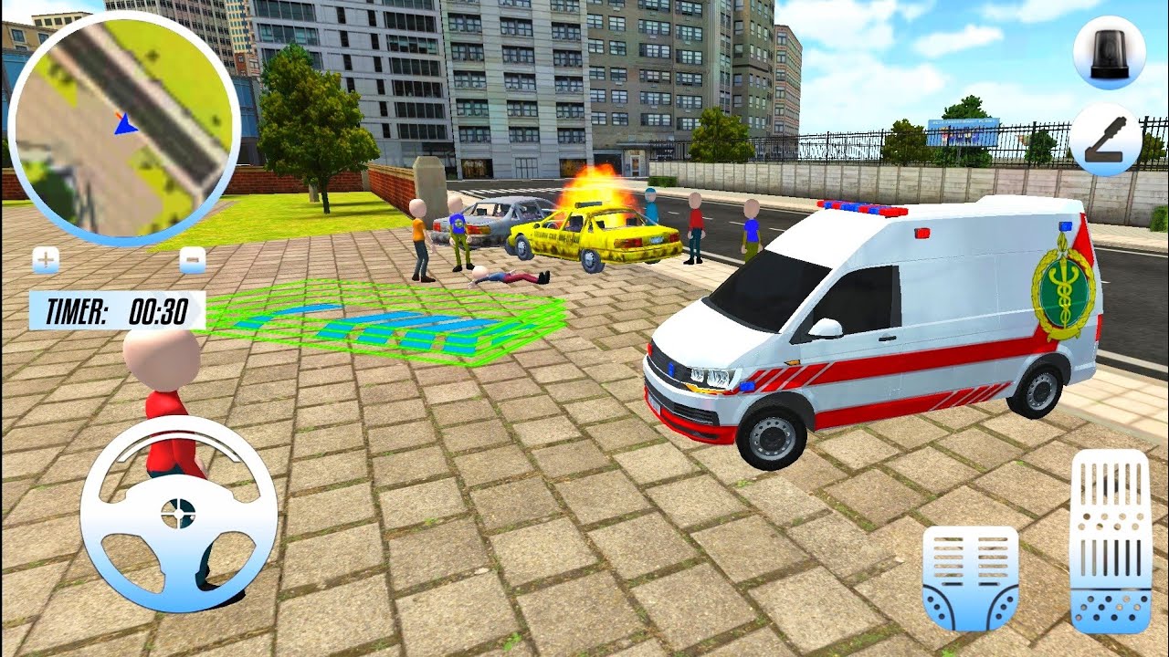 Stickman Ambulance Roof Jumping 🚑 💥 - Injured Patient Rescue Gameplay ...