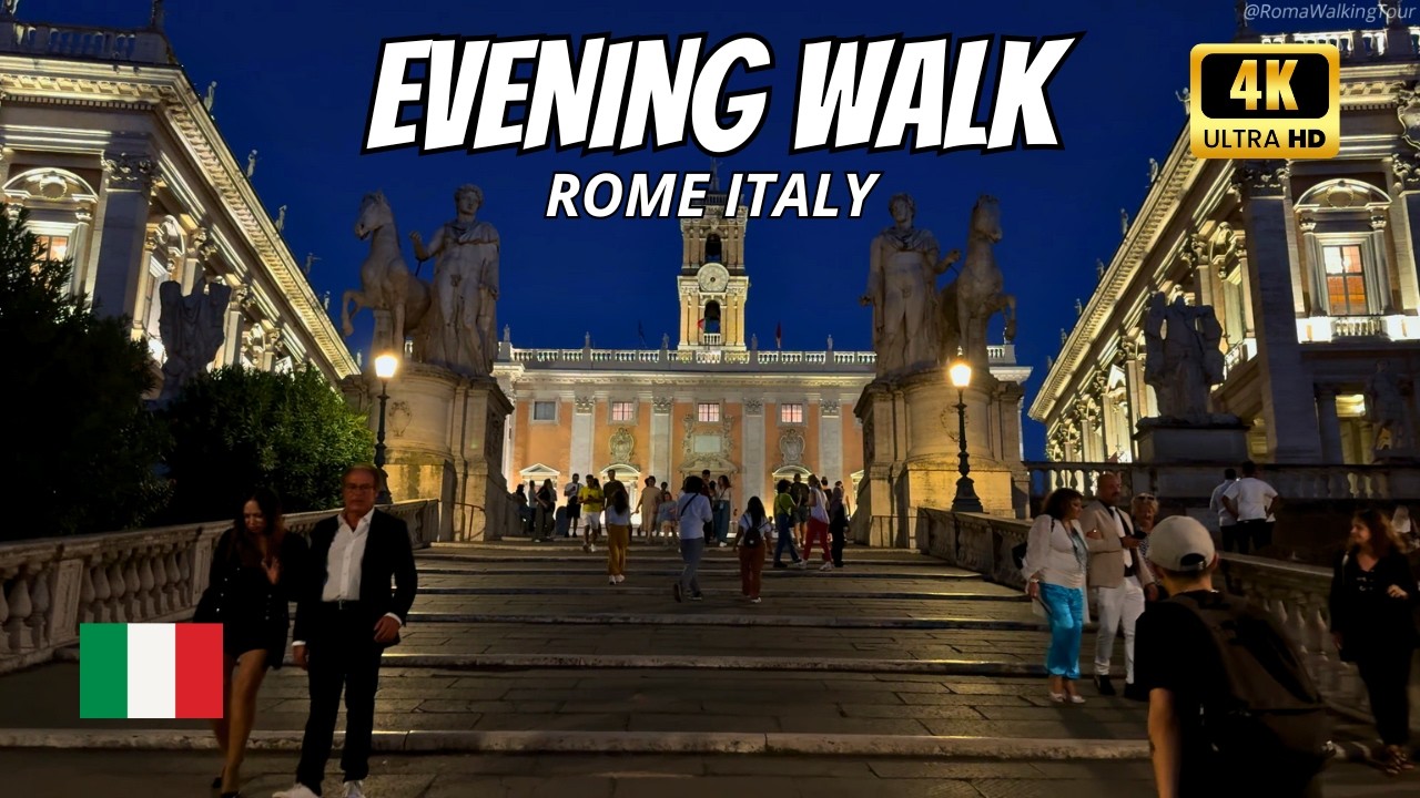 Evening Walk in Rome: Discover the Eternal City’s Glow in 4K - YouTube