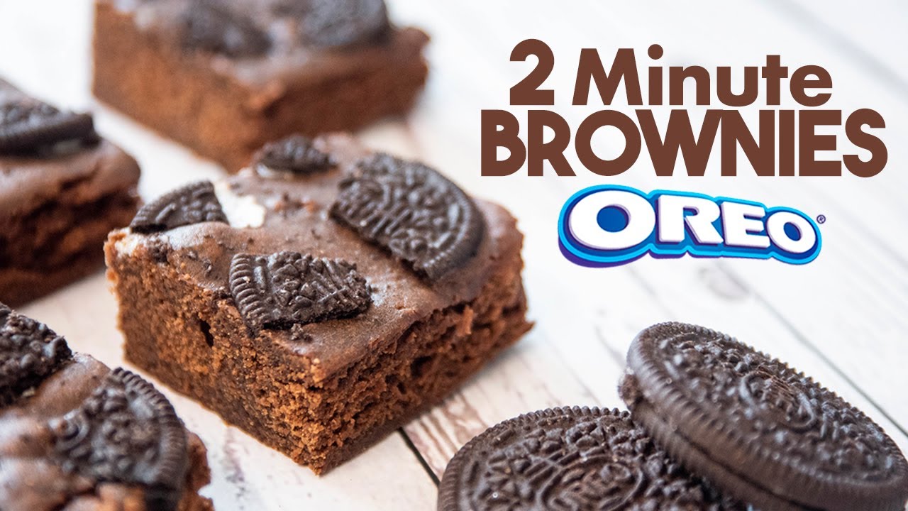 2 Minute OREO Brownie in the Microwave 💙 No-Bake Oreo Desserts - YouTube