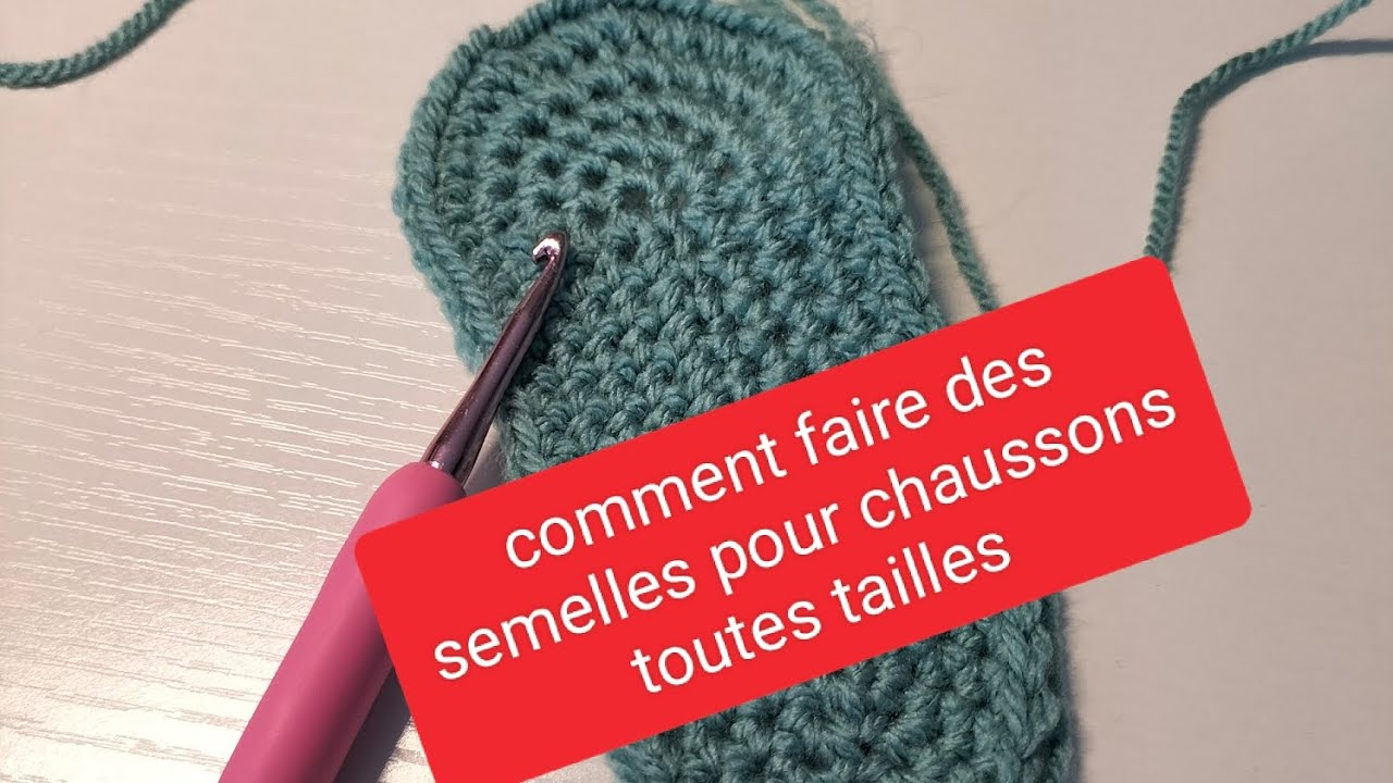 💝Tuto crochet facile 💝semelles chaussons pour bébé je vous explique les ...