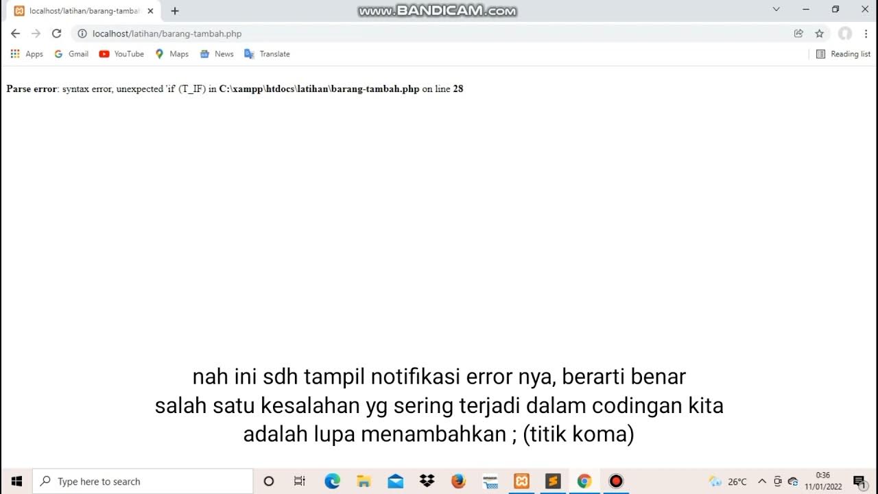 Cara cepat menemukan error pada script PHP - YouTube