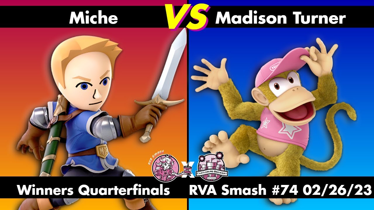 RVA Smash #74: Madison Turner (Diddy Kong) vs Miche (Mii Swordfighter ...