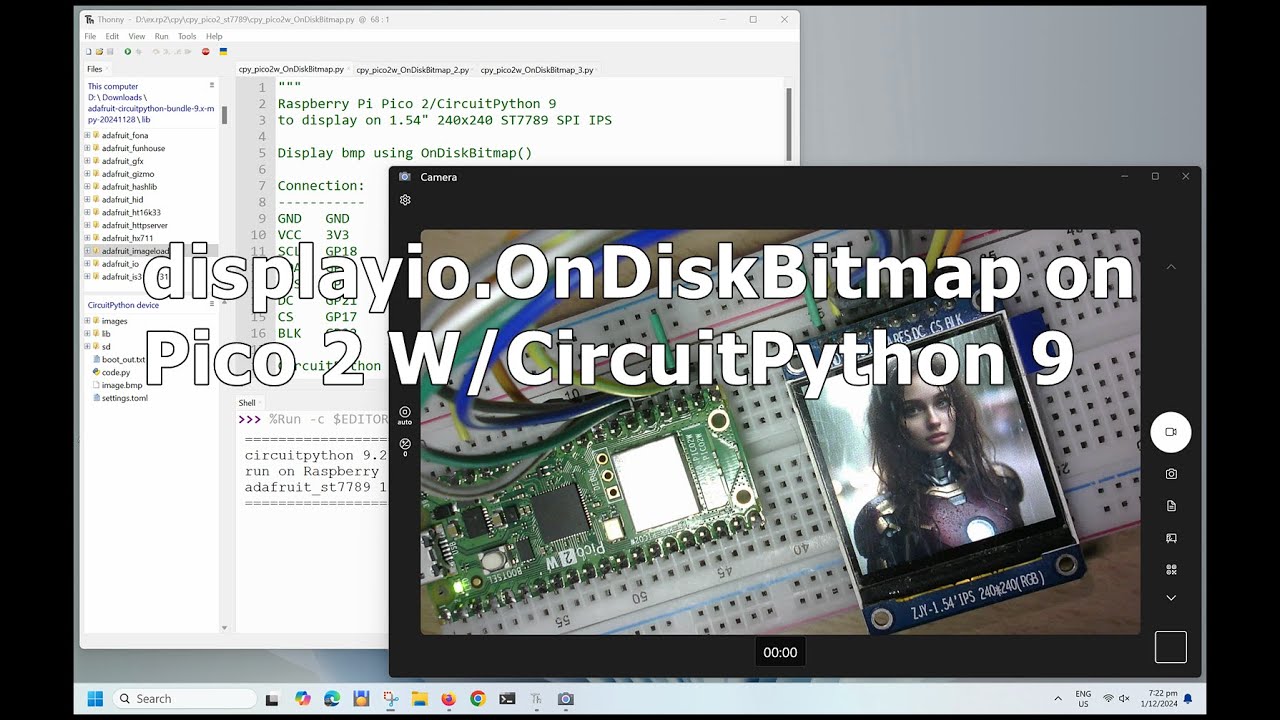 Displayio Ondiskbitmap On Pico 2 W Circuitpython 9 Youtube