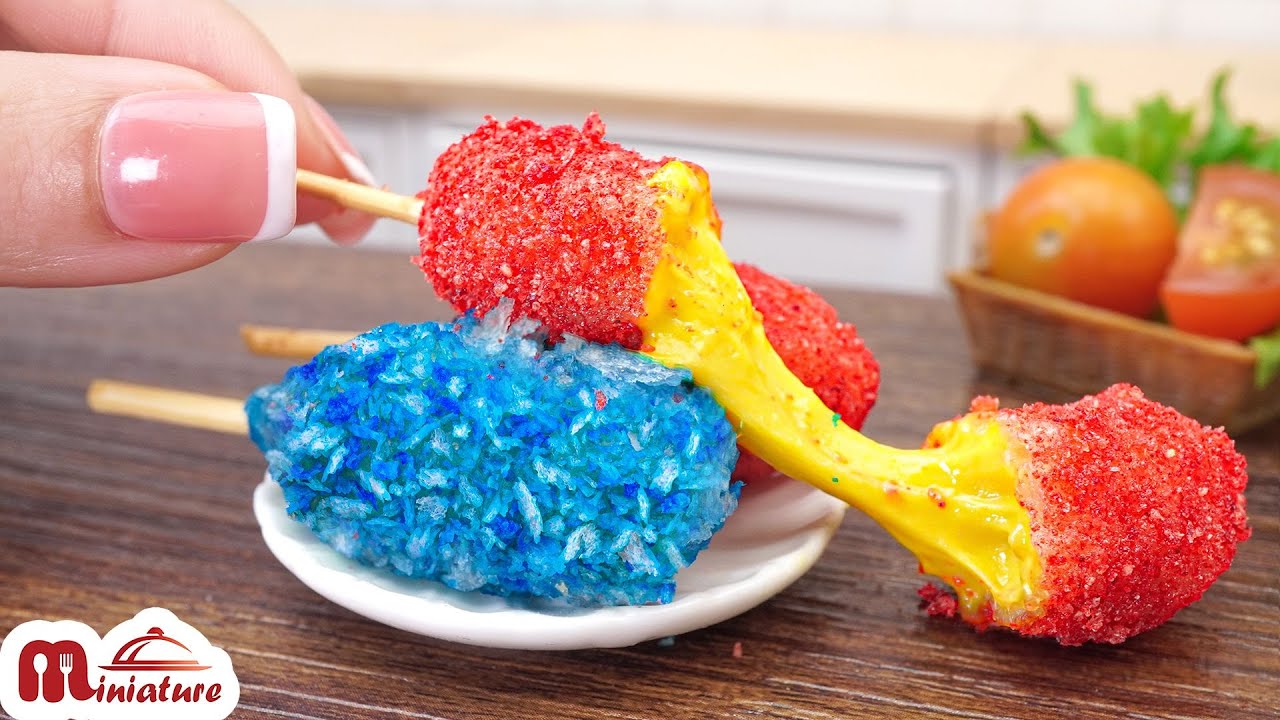 The Best Miniature RED & BLUE CORN DOG Recipe | Korean Street Food ...