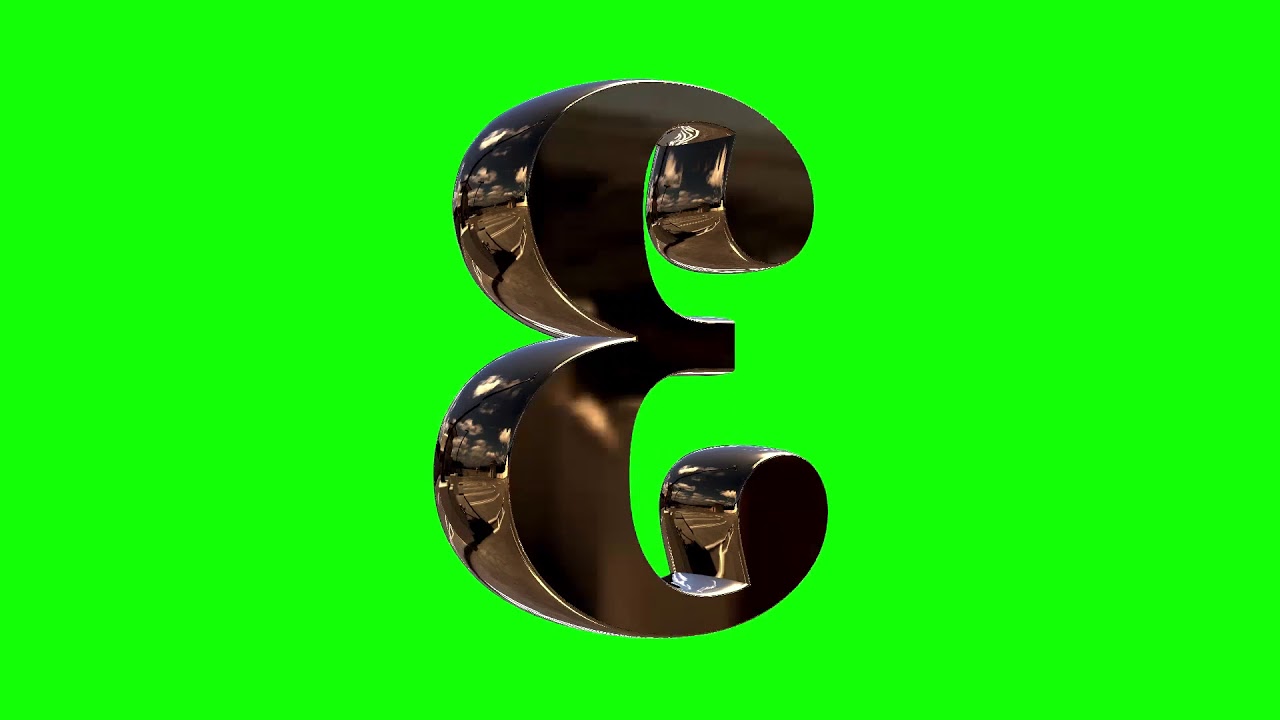number three 3D text green screen loop animation stock footage HD ...