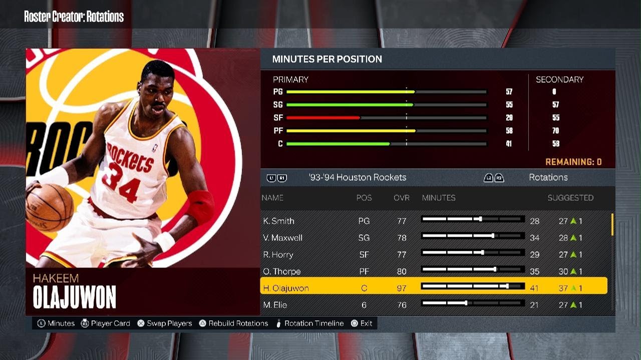 NBA 2K23: Houston Rockets 1993-94 classic team (PS5) - YouTube
