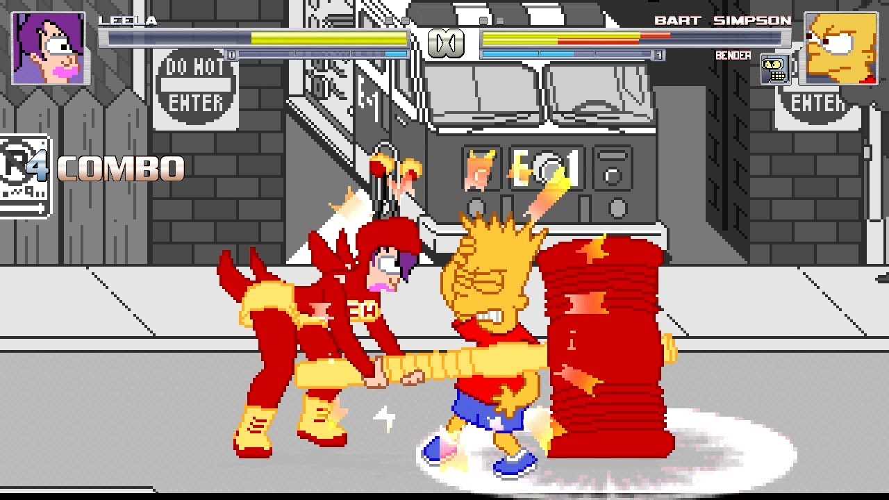 Leela vs BENDER y Bart simpsons Fight Club Cartoon - YouTube