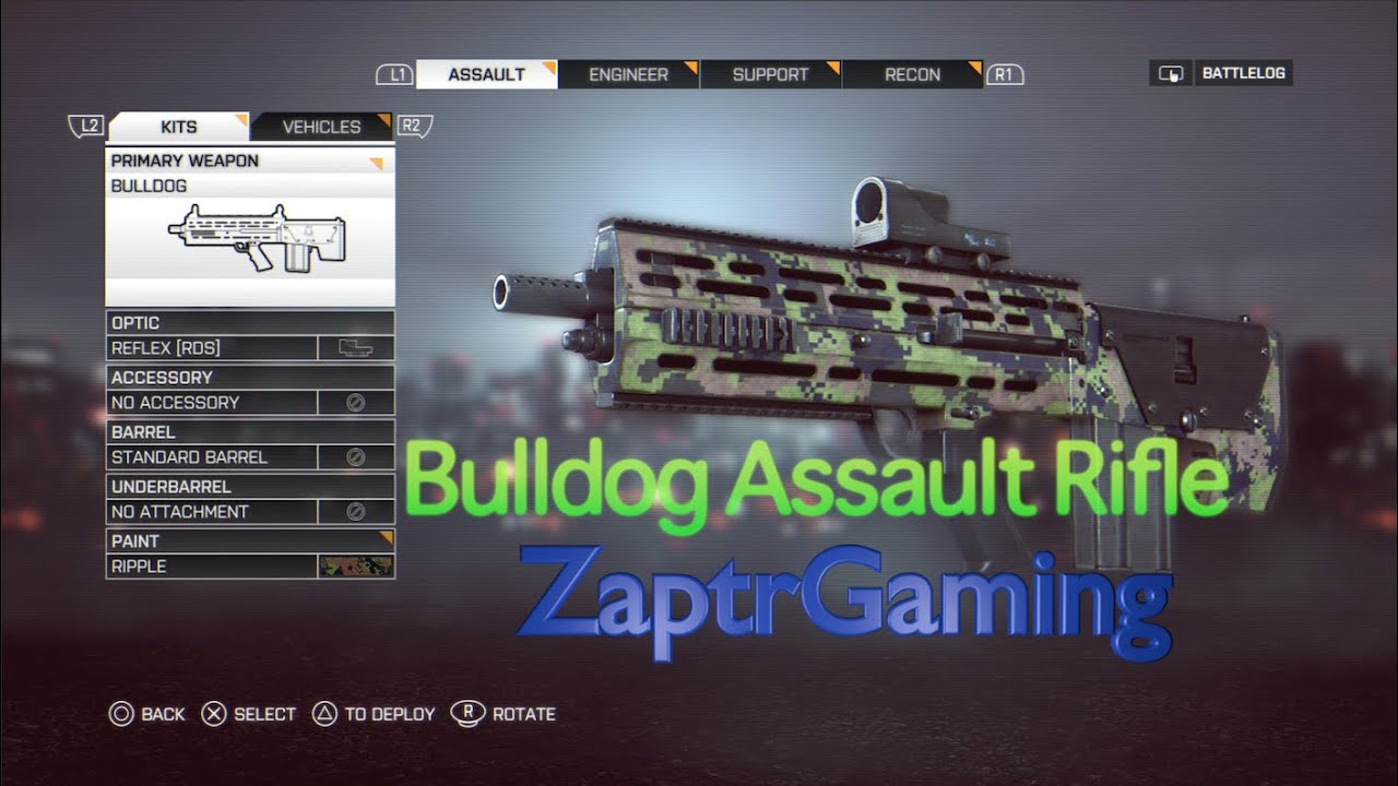 Bulldog Assault Rifle Battlefield 4 Dragon's Teeth [PS4] - YouTube
