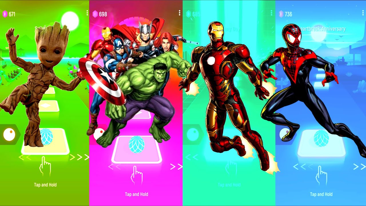 Baby Groot 🆚 Avengers 🆚 Iron Man 🆚 Miles Morales | Marvel Heroes ...
