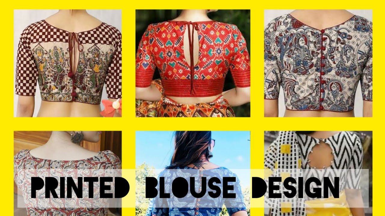 Printed blouse design ll latest printed blouse design - YouTube