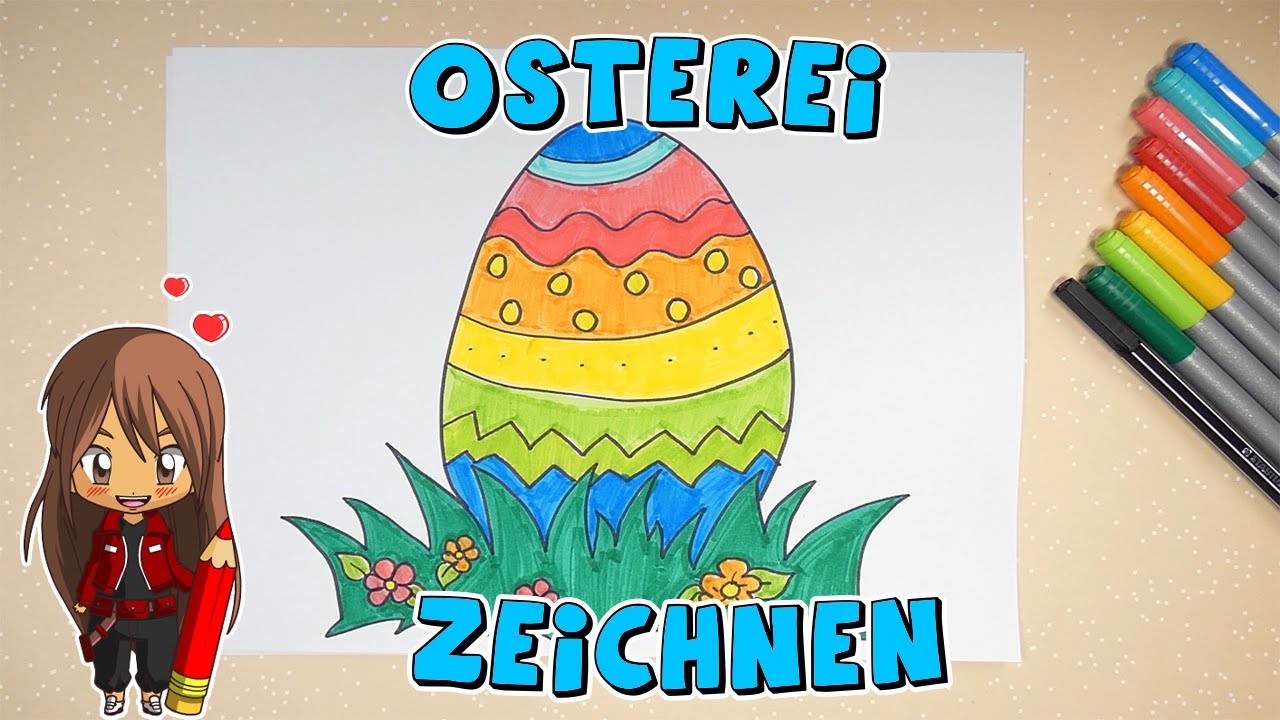 Buntes Osterei einfach malen für Kinder | ab 6 Jahren | Malen mit Evi ...