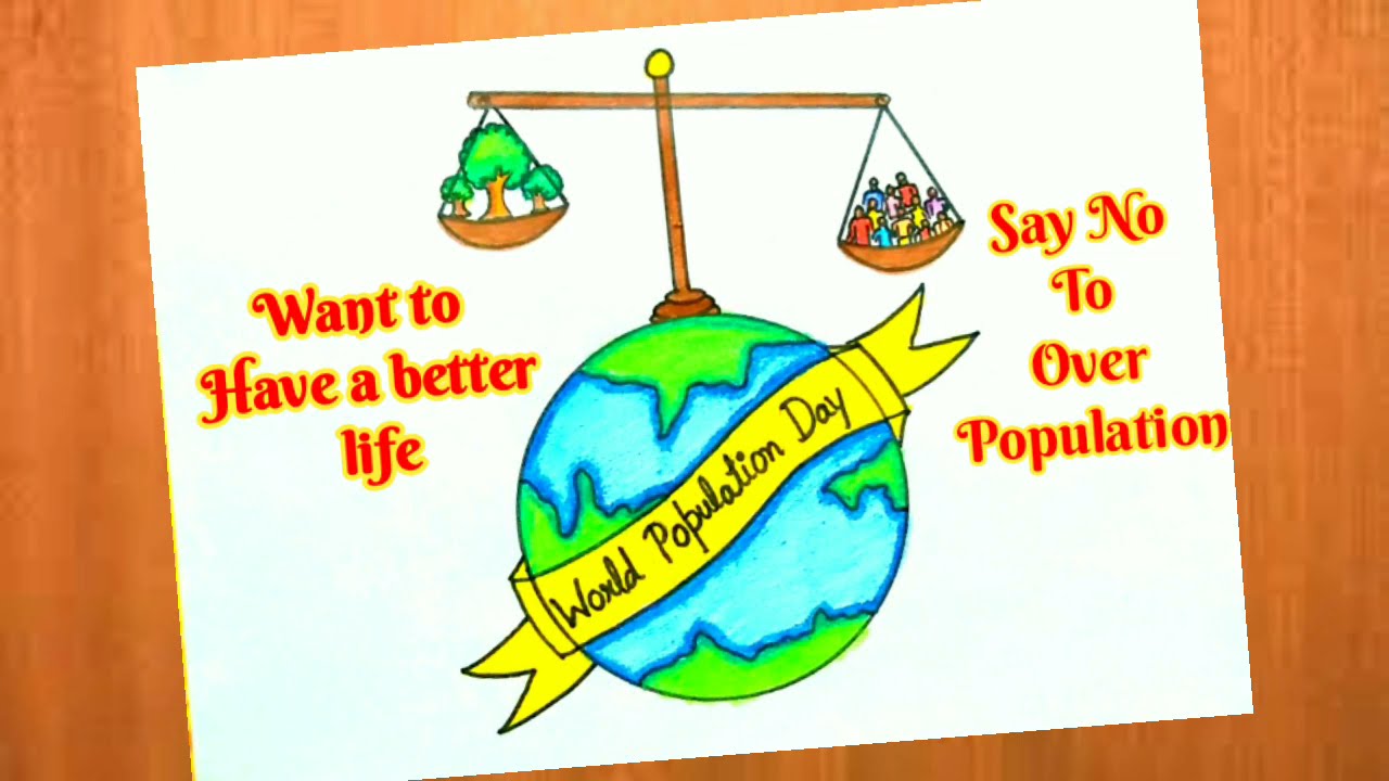 World Population Day drawing /Poster on World Population day/विश्व ...