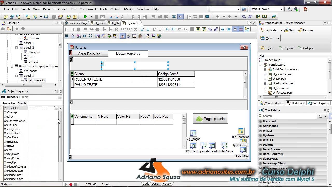 Curso Delphi com mysql aula 61 - YouTube