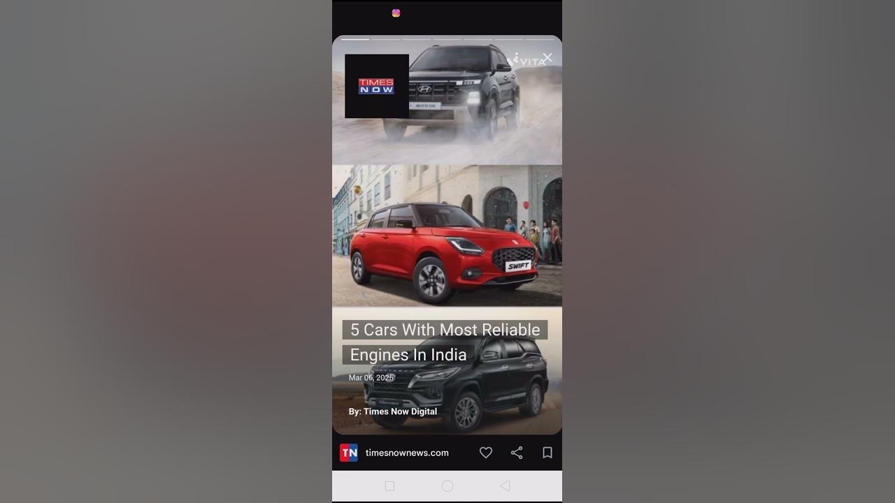 5Cars With Most Reliable Engine in India!!! #hindisong #bollywood #bolleywoodsong #song #love ...