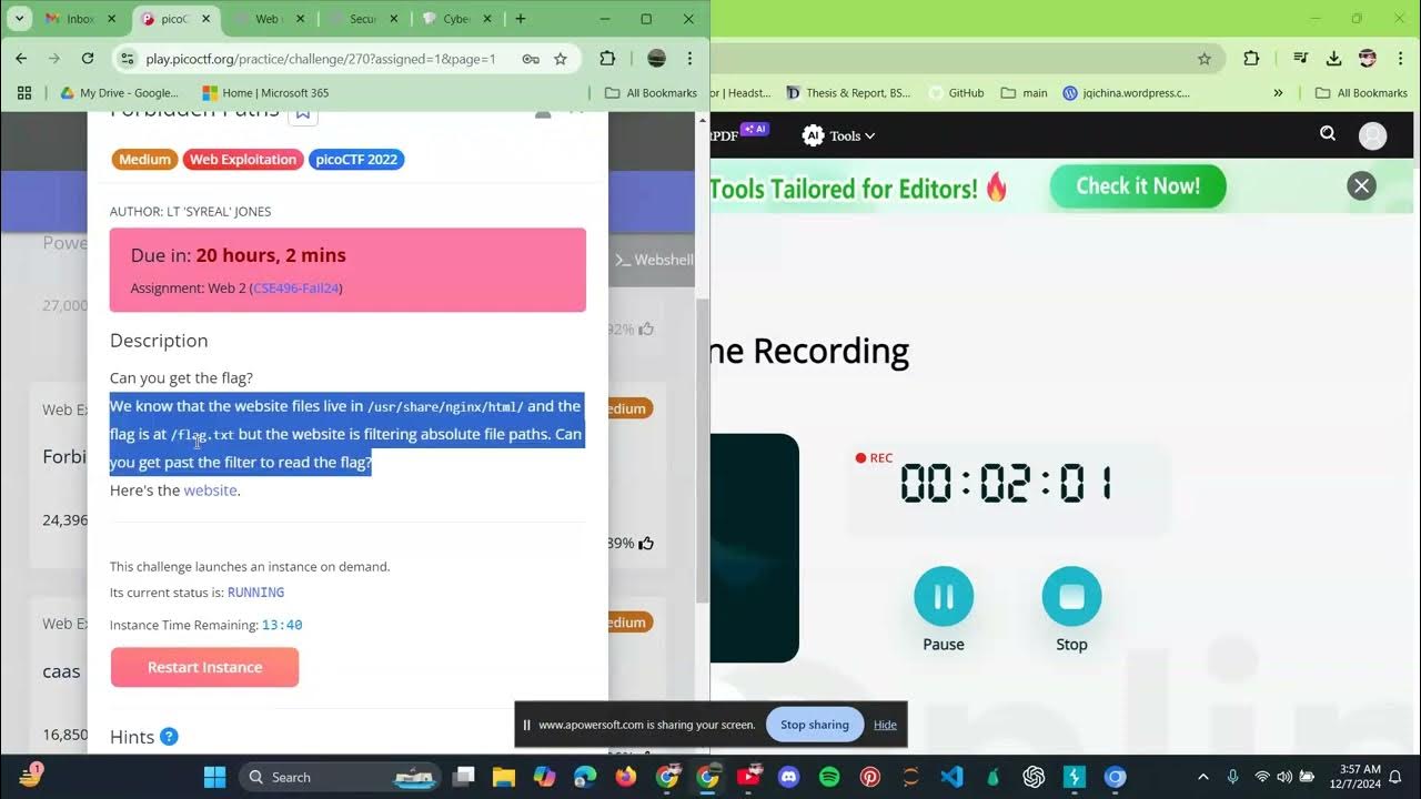 CSE496 [ picoctf forbidden paths ] - YouTube