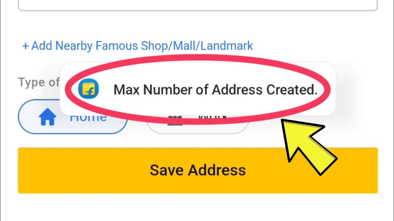Max Number Of Address Created | Flipkart Shopsy Address Not Add Problem ...