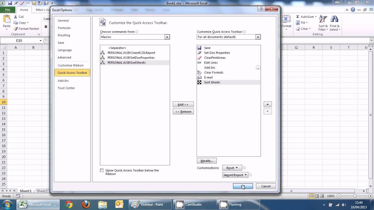 Part 4 Add A Button To The Quick Access Toolbar Youtube 5354