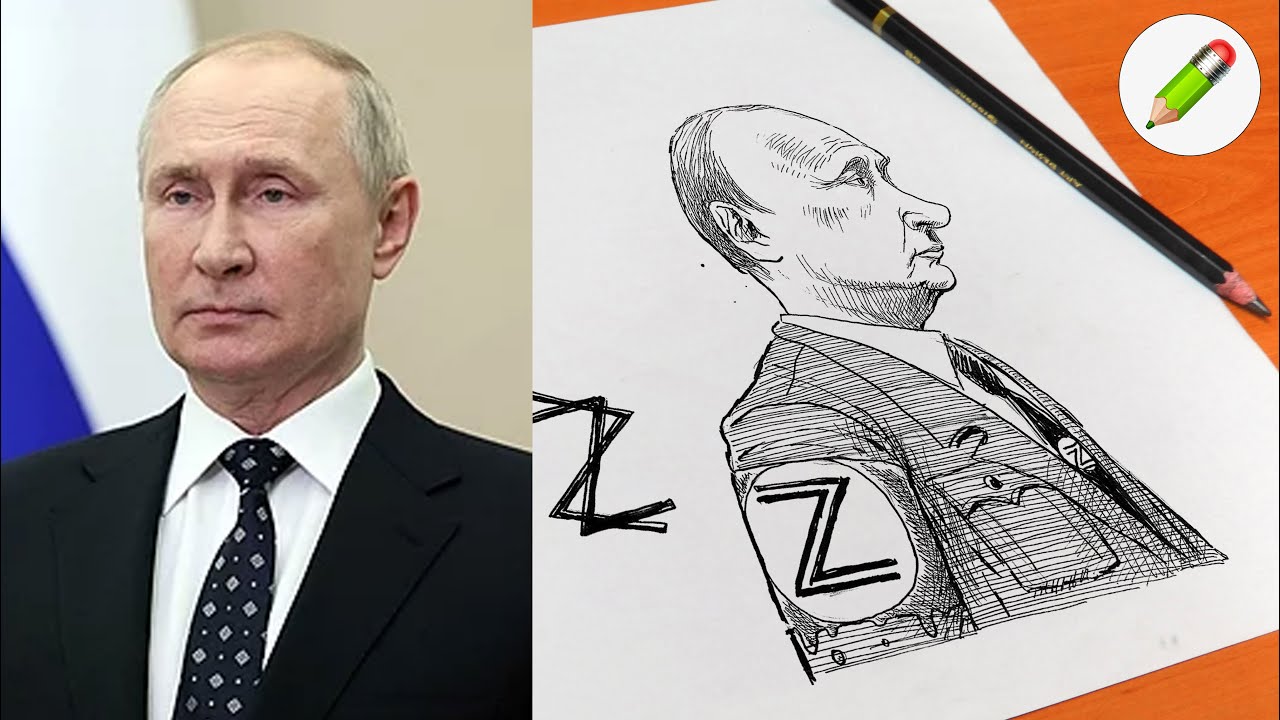 drawing The real face of Putin after the invasion of Ukraine - YouTube