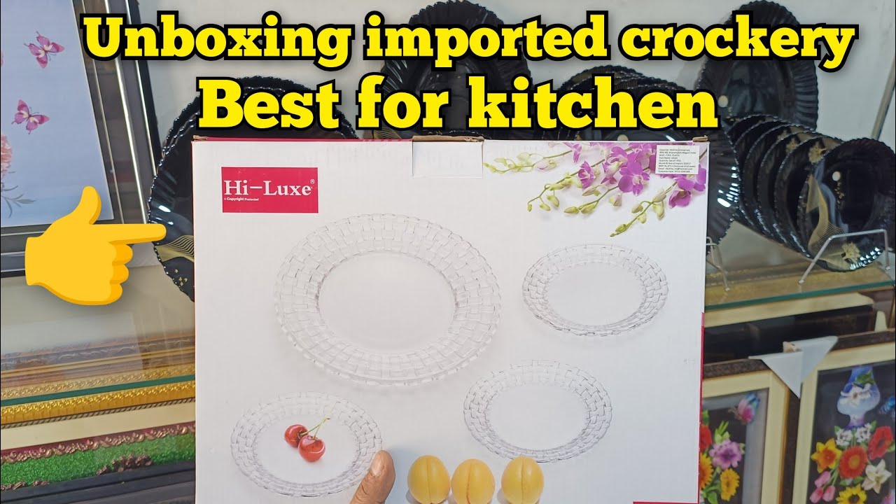 crystal glass 7 piece snacks set | crockery unit design unboxing ...