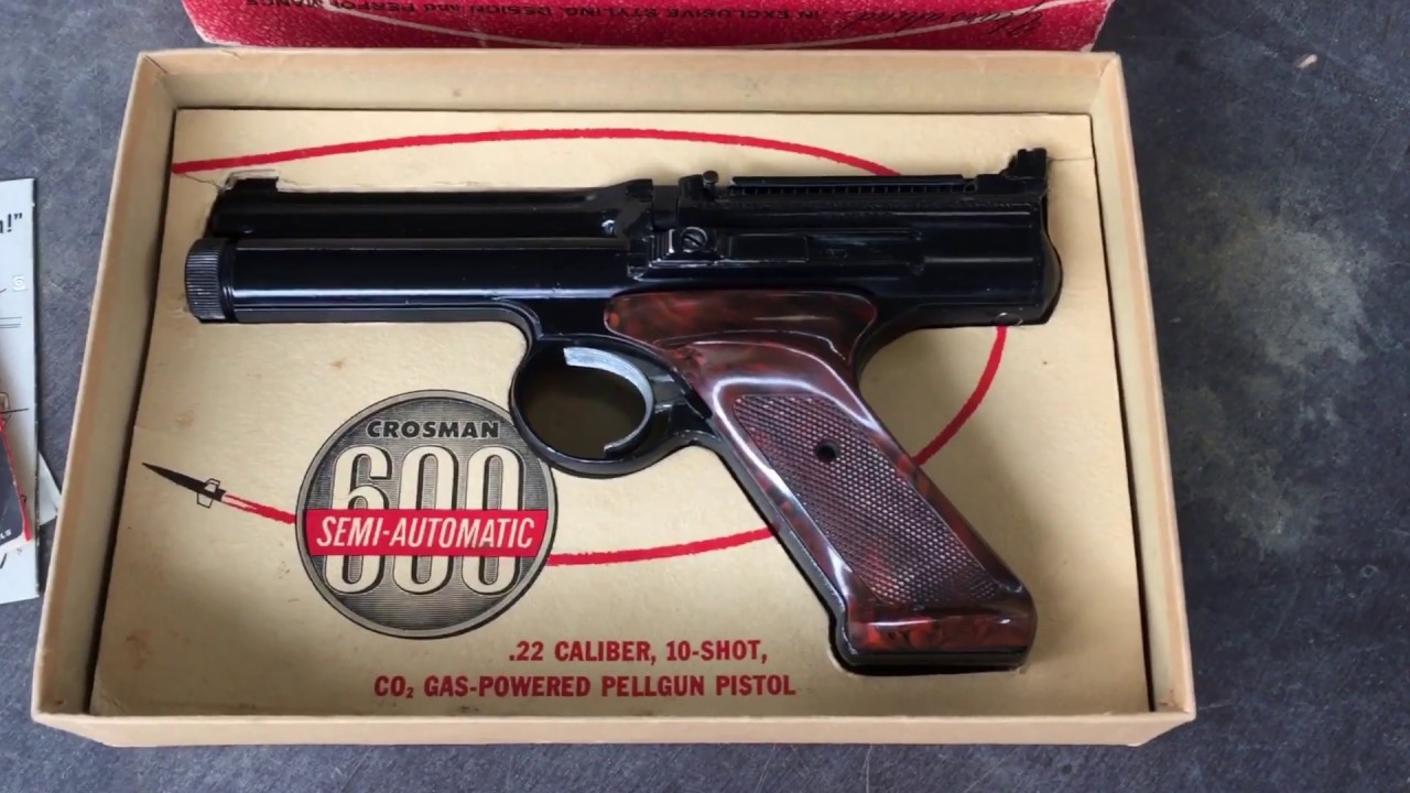 Crosman 600 review semi automatic 10 shot vintage air pistol airgun ...