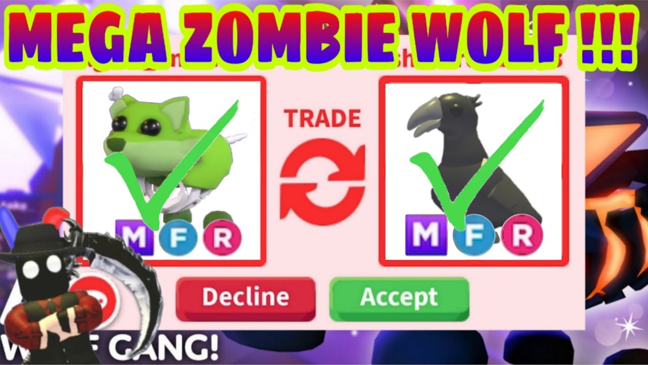 TRADING MEGA NEON ZOMBIE WOLF !!!- Roblox Adopt Me - YouTube