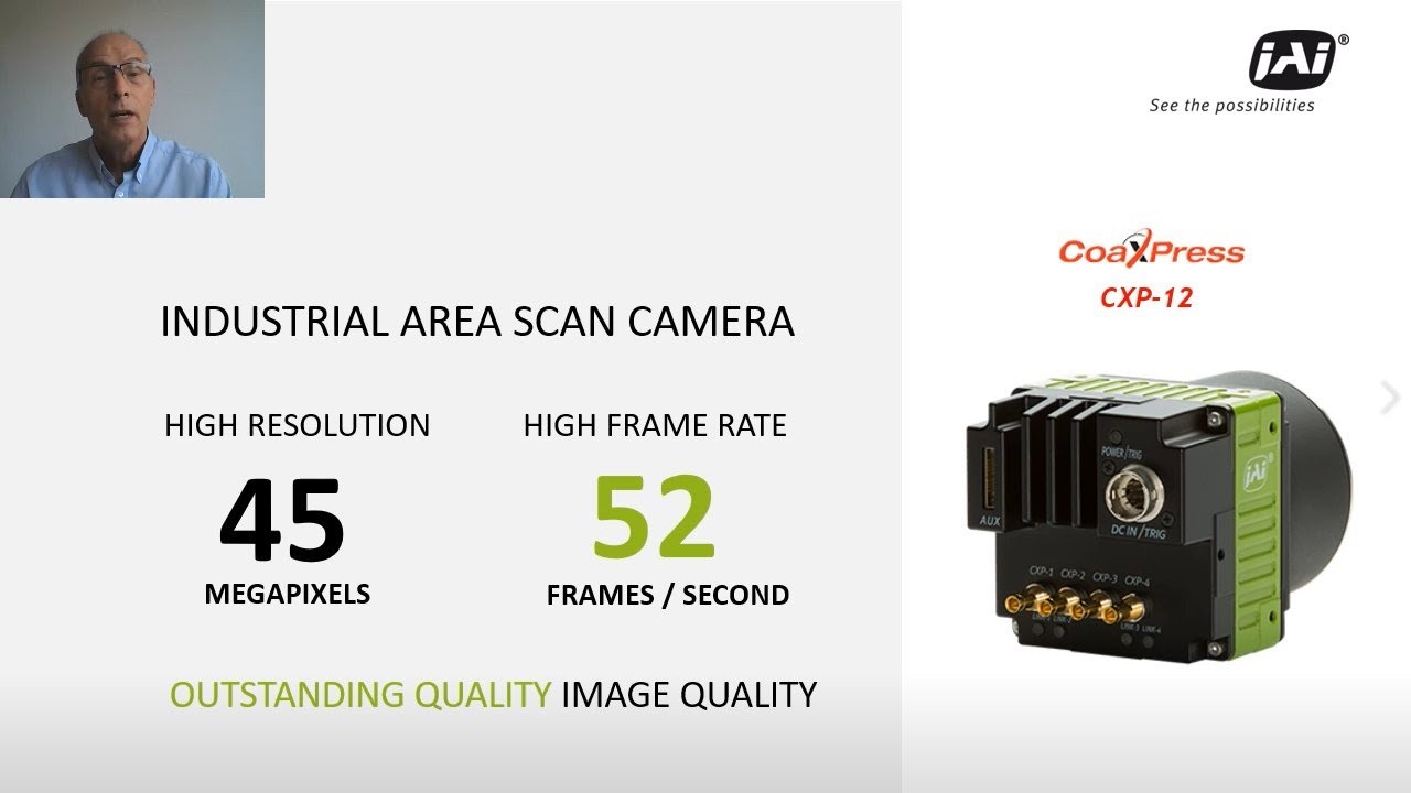 JAI presents the SP-45000-CXP4A 45-megapixel camera - YouTube