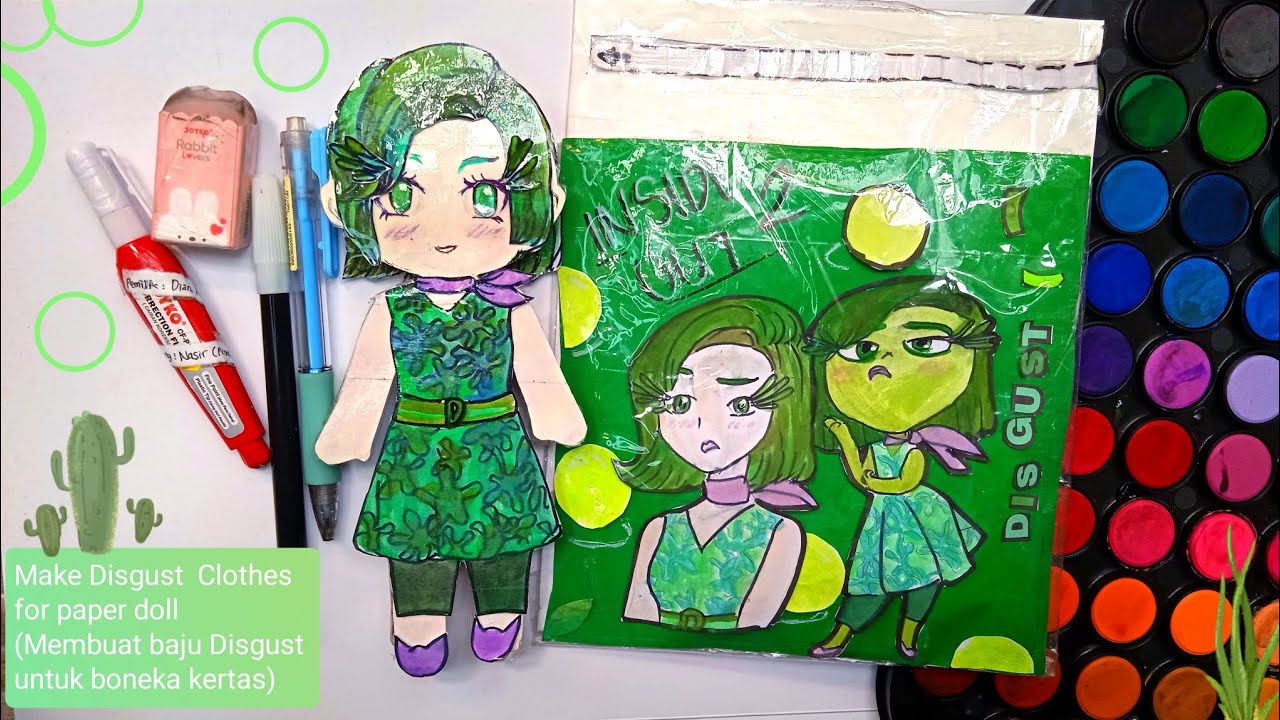 Make #disgust clothes for paper doll 🥦💚 - YouTube