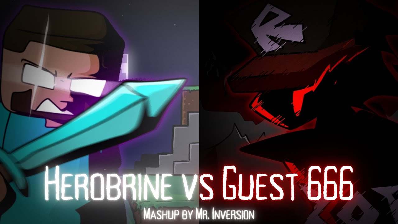 [Fnf Mashup] Herobrine vs Guest 666 | Danger x An Evil Guest - YouTube