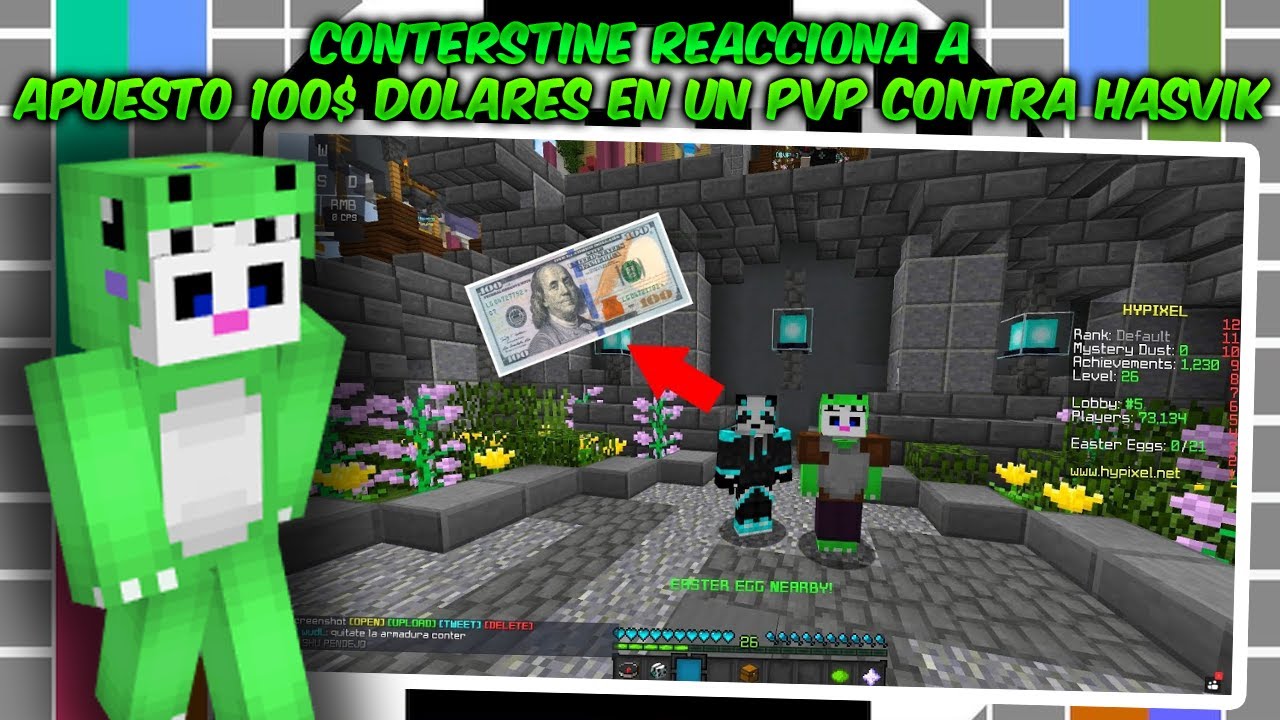 CONTERSTINE reacciona a APUESTO 100$ DOLARES EN UN PVP CONTRA HASVIK 😱😨 ...