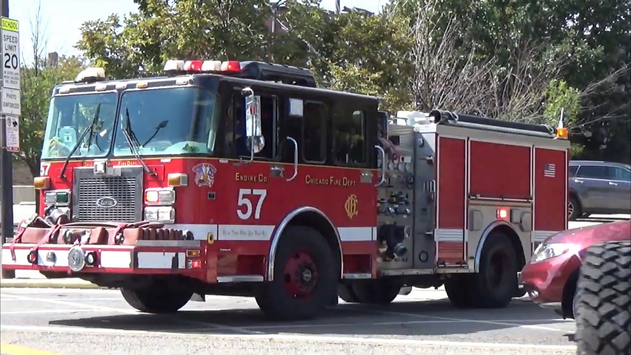 Chicago Fire Dept Engine 57 and Ambulance 44 Responding - YouTube