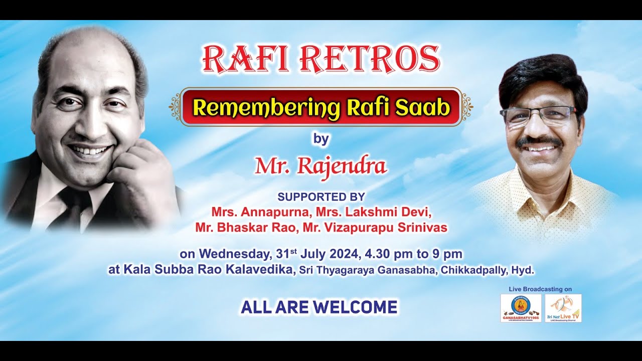 Rafi Retros - Remembering Rafi Saab by Mr. Rajendra | LIVE - YouTube