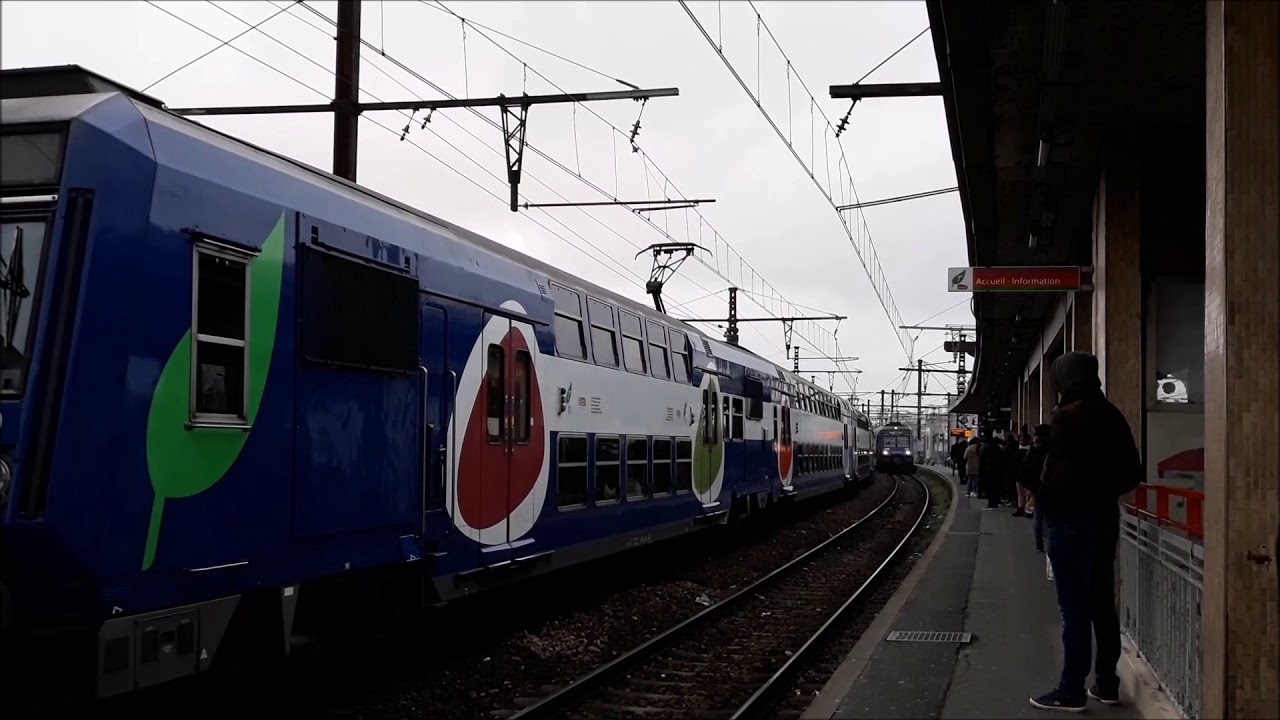 Arrivée de 2 Z-20500 Transilien depuis le Quai A - YouTube