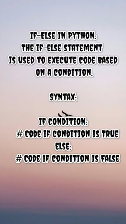 If Else Topic In Python Shorts Ytshortpython Pythonprogramming Learnpython Pythontutorial