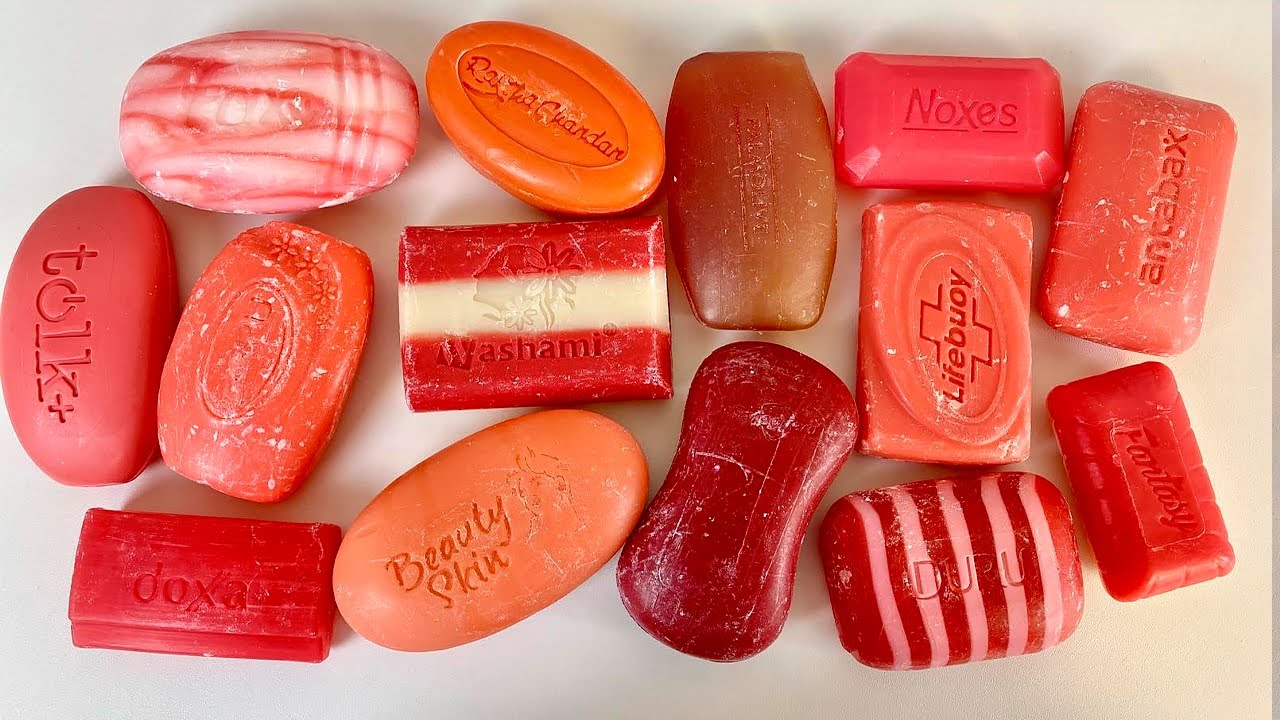 ⭐ASMR ⭐ Red Soap Cutting. ️ Soap Carving. Резка сухого мыла. Satisfying ...