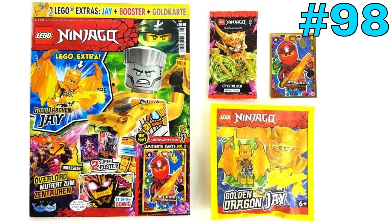 LEGO Ninjago Magazin Nr. 98 - mit Serie 8 Karten & Golddrachen Jay vom ...