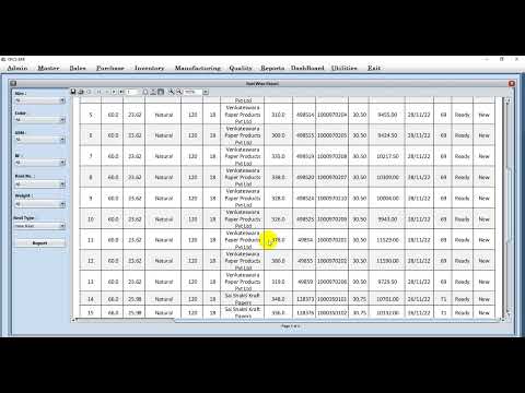 Reel Stock Report-VPCS ERP Software