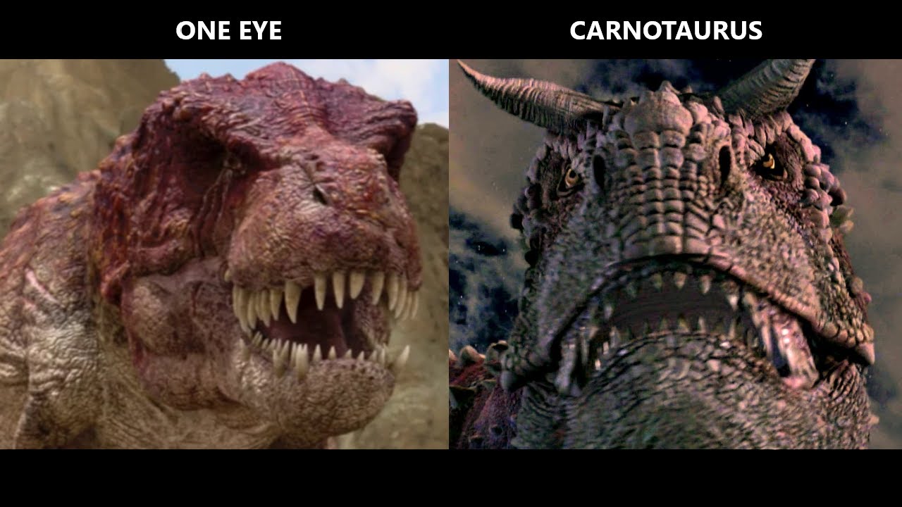One eye T rex vs Carnotaurus 2000 - YouTube