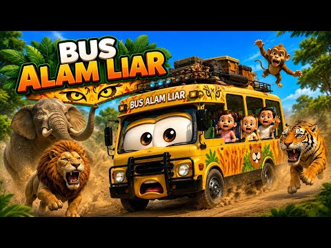 🦁 Roda Bus Berputar Putar di Alam Liar | Lagu Anak Mengenal Hewan