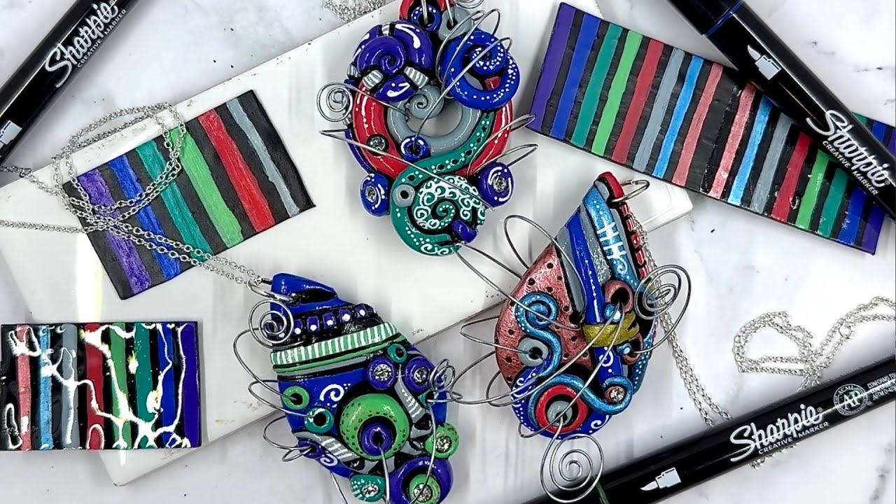 POLYMER CLAY JEWELRY & TOOLS TUTORIAL: DROPS, DOTS, CURLS & SWIRLS ...
