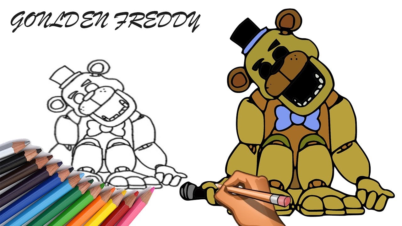 HOW TO DRAW GOLDEN FREDDY (FIVE NIGHTS AT FREDDY'S) - YouTube