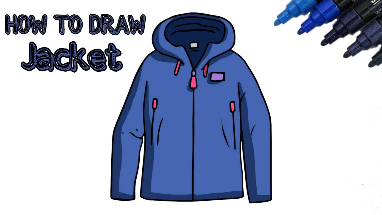 How to Draw a Jacket | Draw a Windbreaker - YouTube