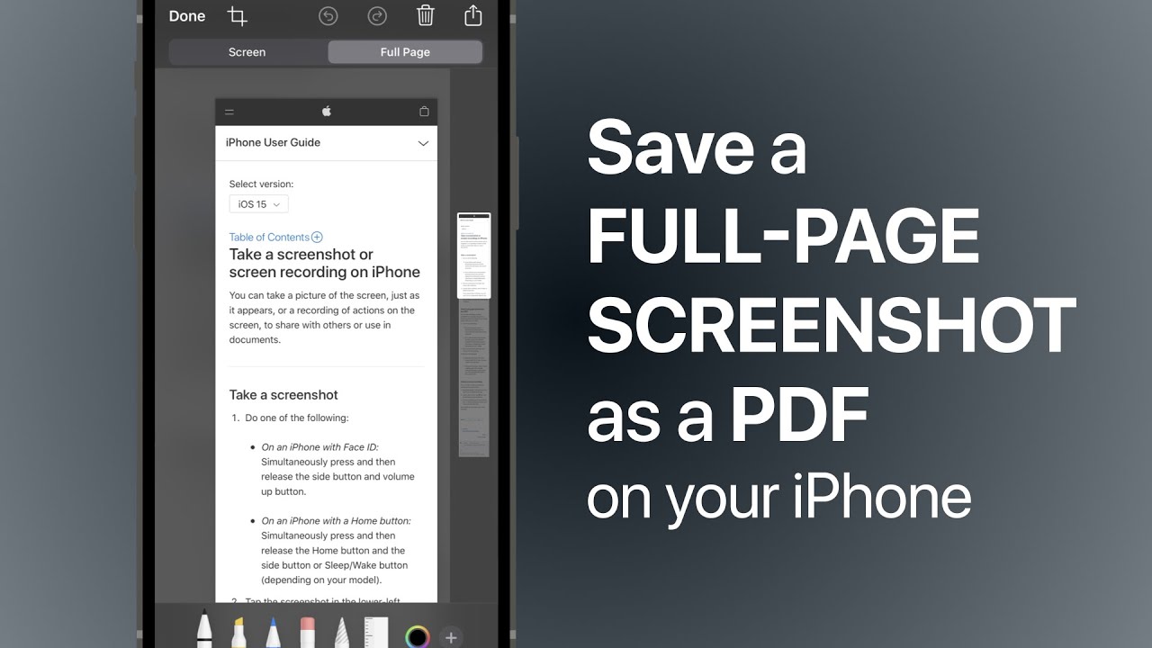 How to save a Full-page Screenshot as a PDF on your iPhone - YouTube