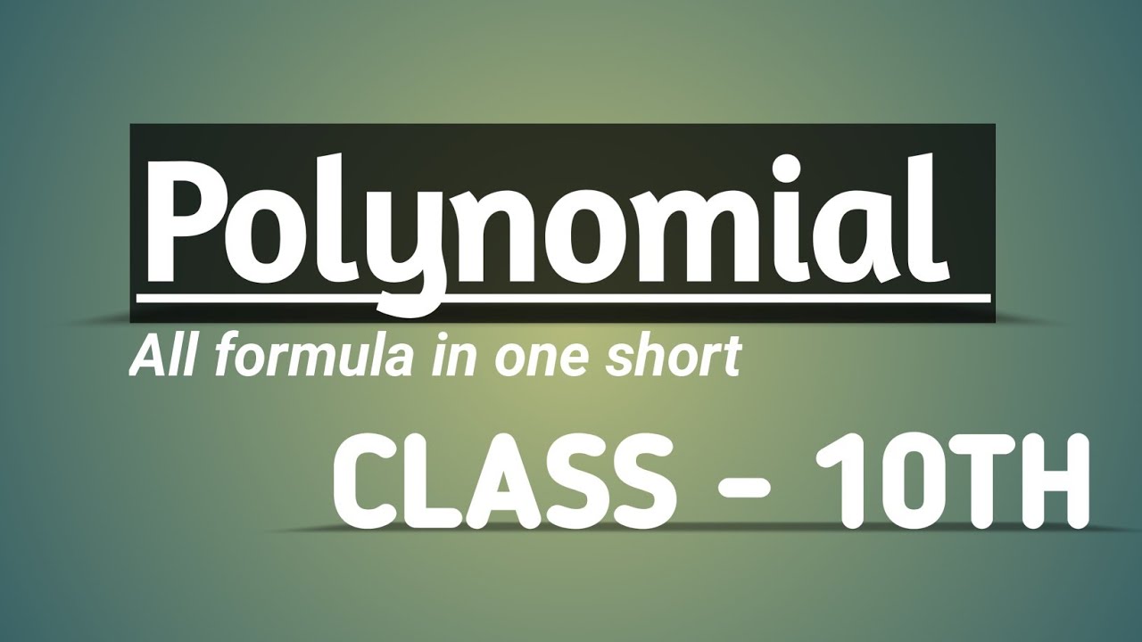 Polynomial class-10th All formula in one short #maths #oneshot # ...
