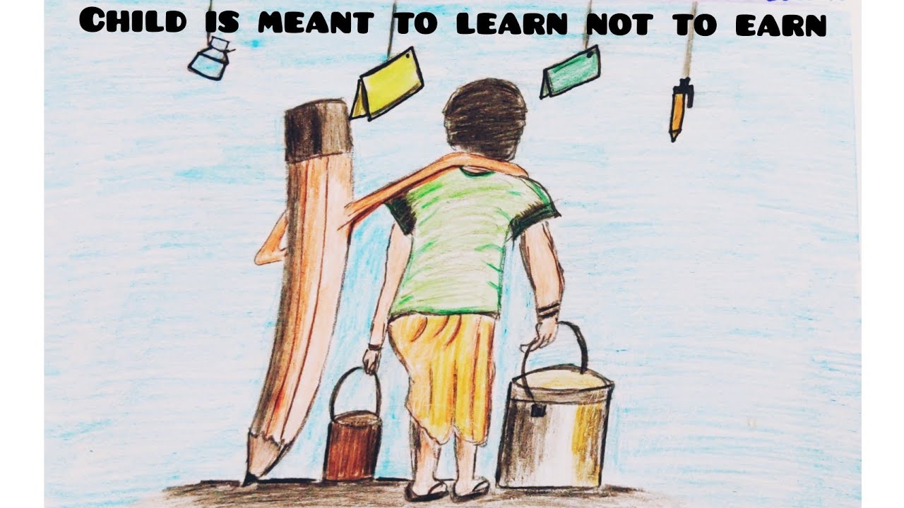 Stop Child Labour Drawing | Stop Child Labour Poster | World Day ...