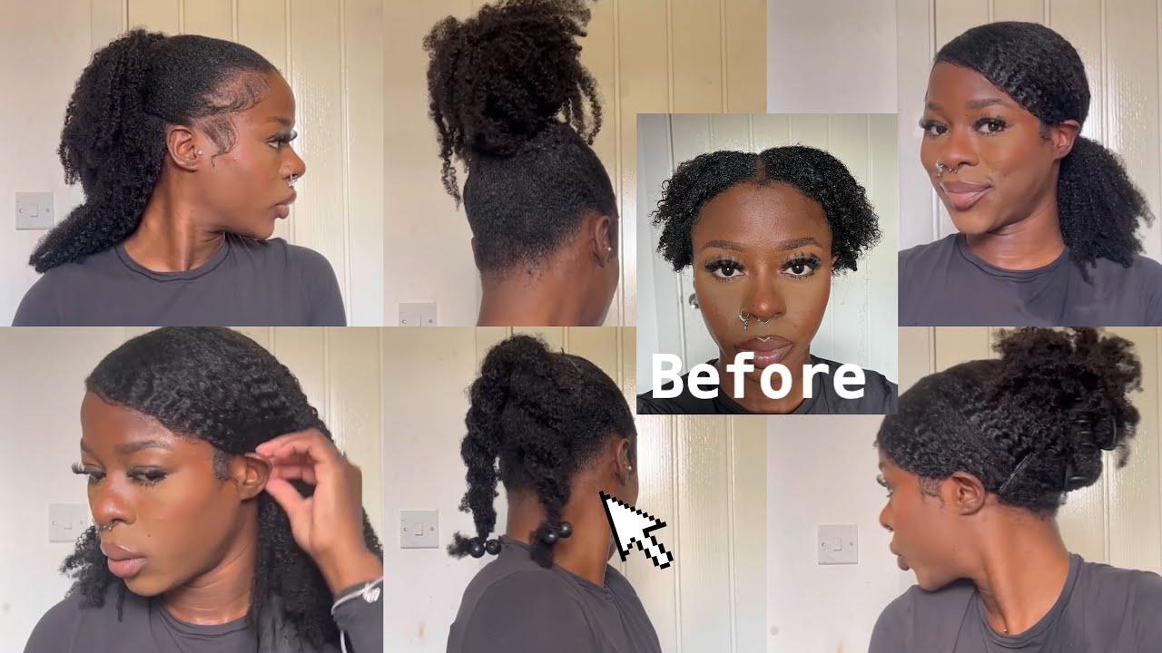 Curls Queen coarse 4c kinky curly clip ins review and styling - YouTube