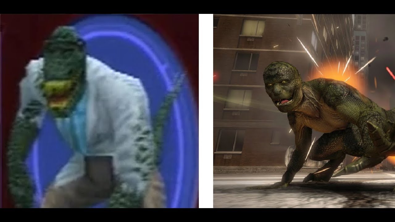 Lizard Evolution from Spiderman game 2002-2012 all boss battles - YouTube
