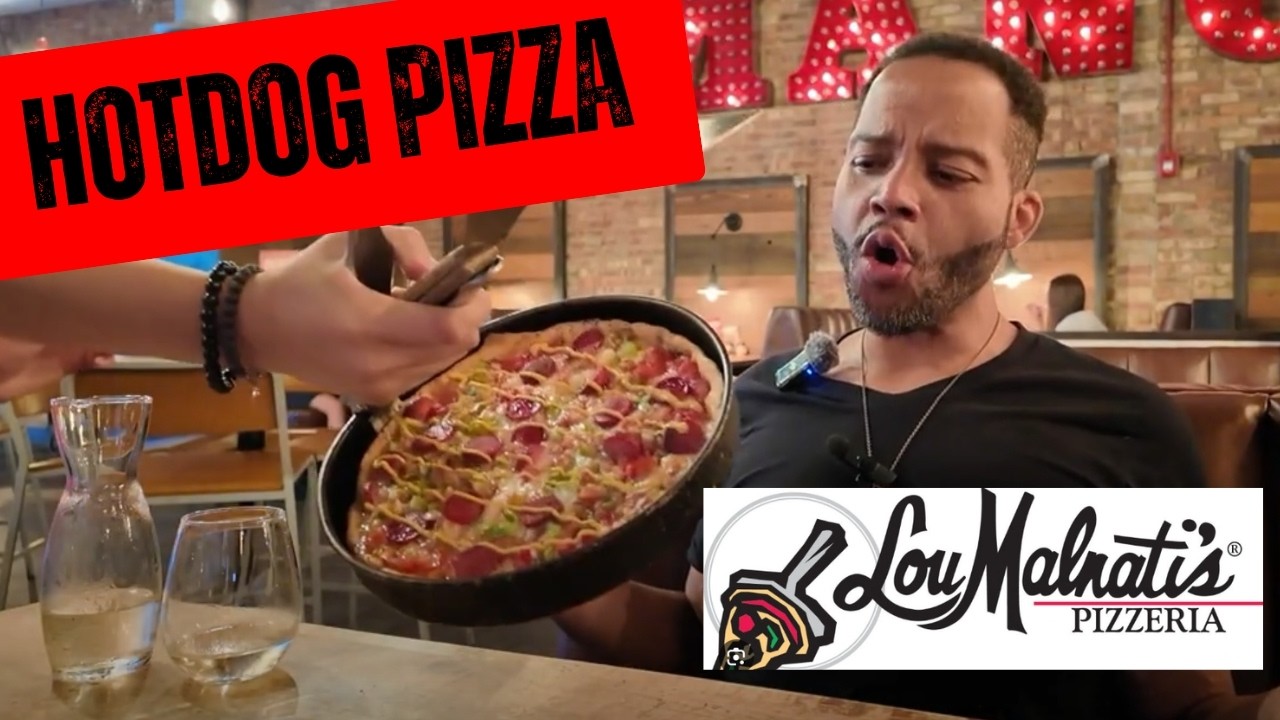 🍕 Yogi Eats Lou Malnati's Chicago Hotdog Pizza | Portillo's Collab Food ...